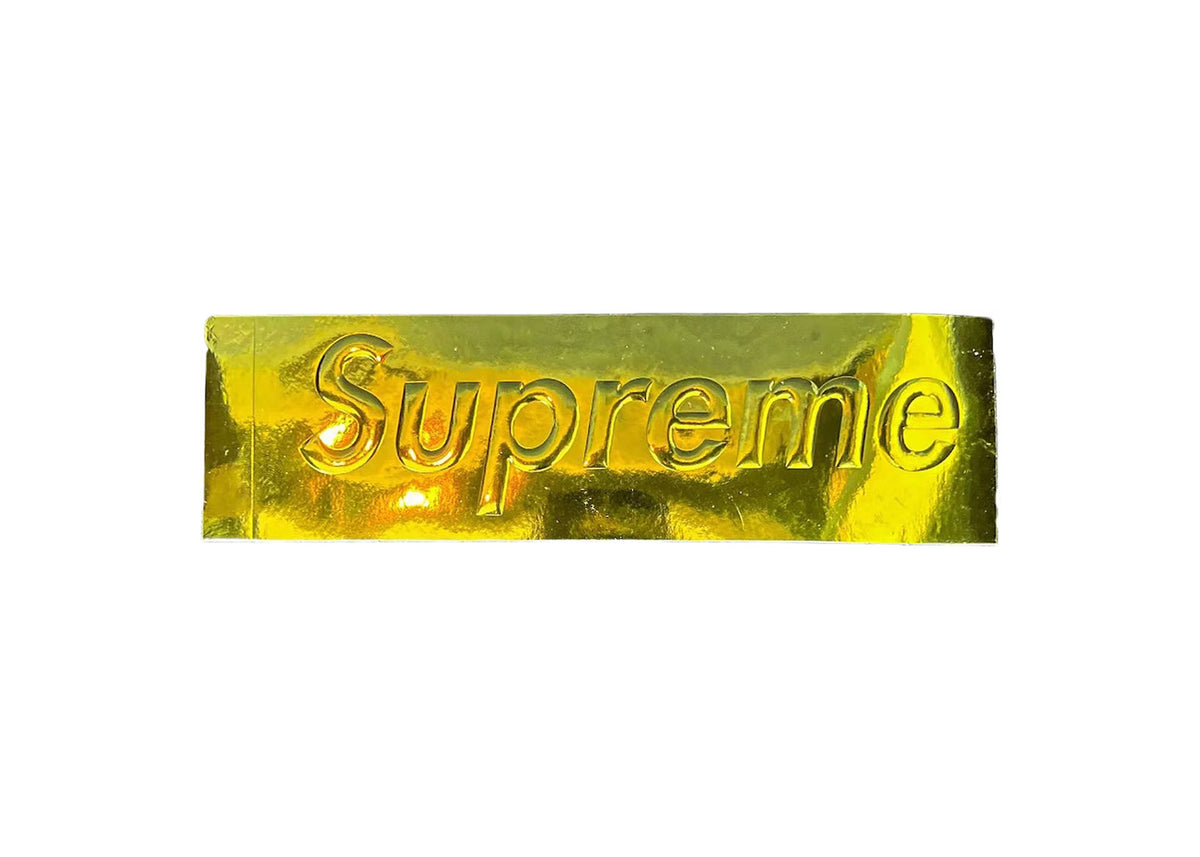 SUPREME EMBOSSED METALLIC GOLD BOX LOGO STICKER (2022FW) – UNIQUE HYPE HK